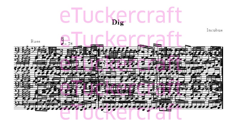 Dig by Incubus, DIY, Sheet Music Wall Art, Home Decor, Gifts for Her ...