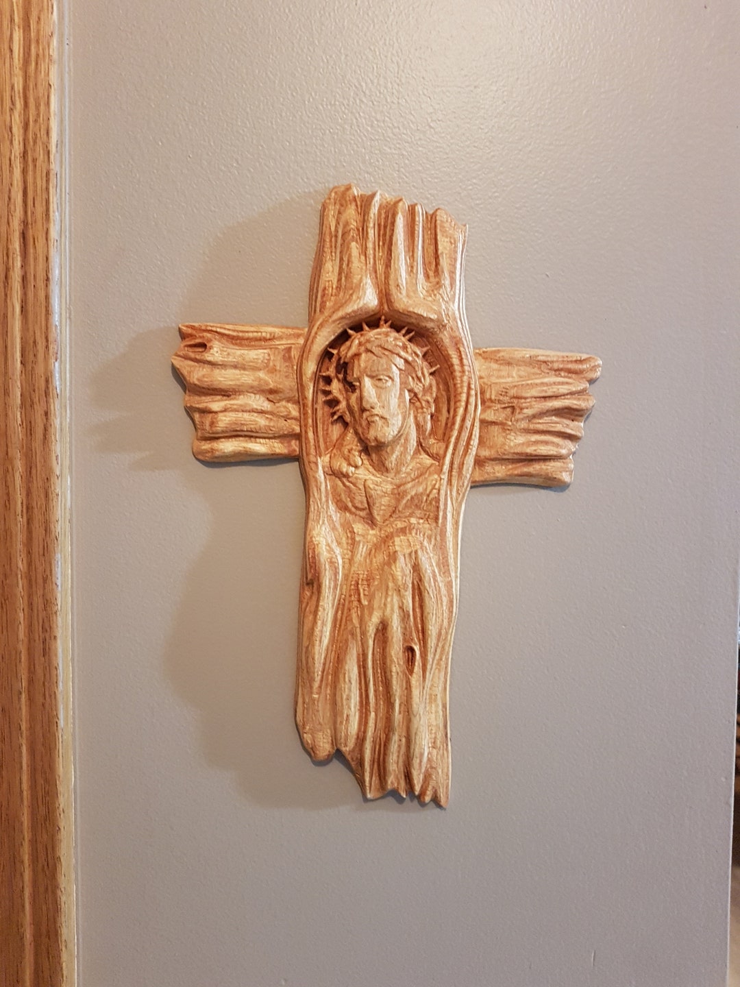 Wooden Jesus Christ Wall Cross - Etsy