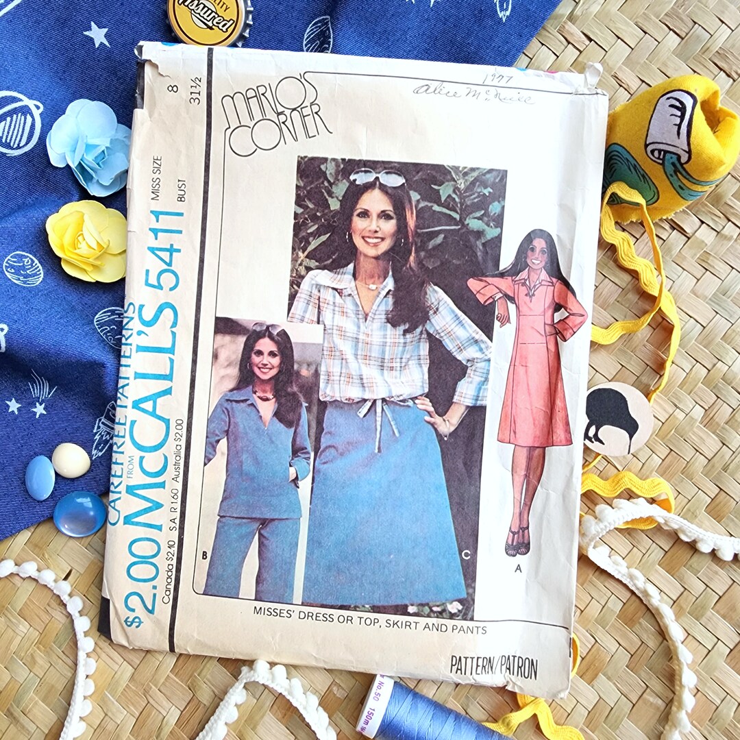 Vintage 1977 Marlo's Corner Designer Dress Top Skirt Pants Trousers ...