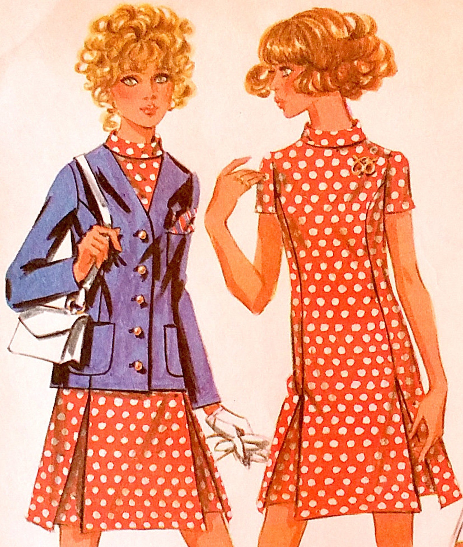 Vintage 1968 Dress and Jacket Sewing Pattern - Mccall's 9589 - Plus ...