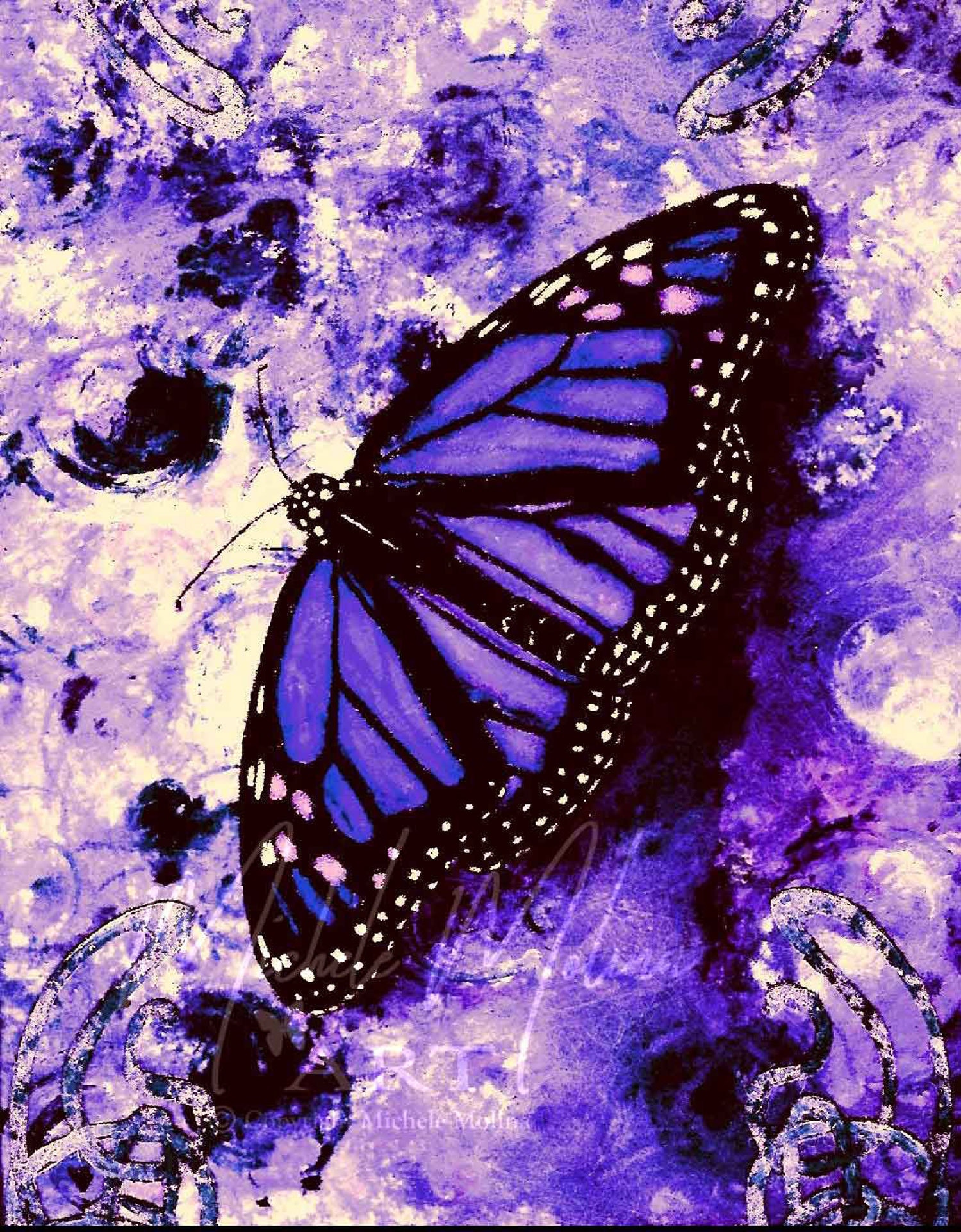 Purple Monarch Butterflies