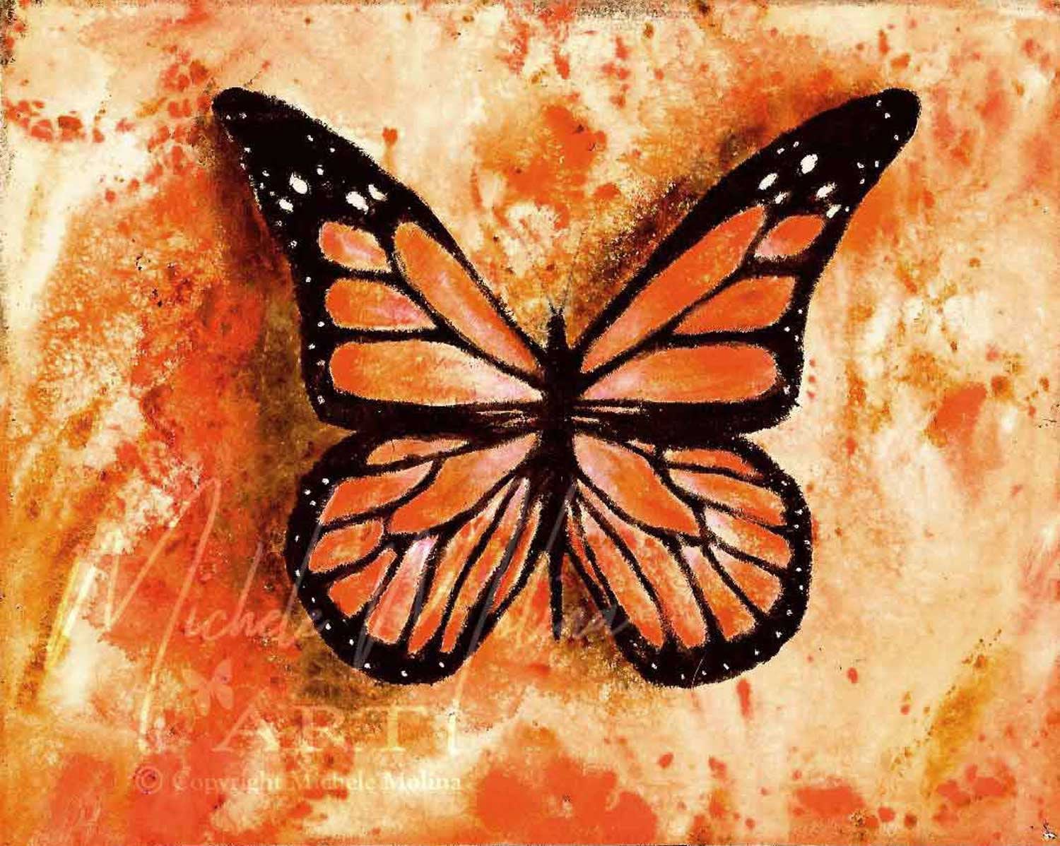 Orange Butterfly, Print Wall Art Butterfly Wall Decor, Original ...