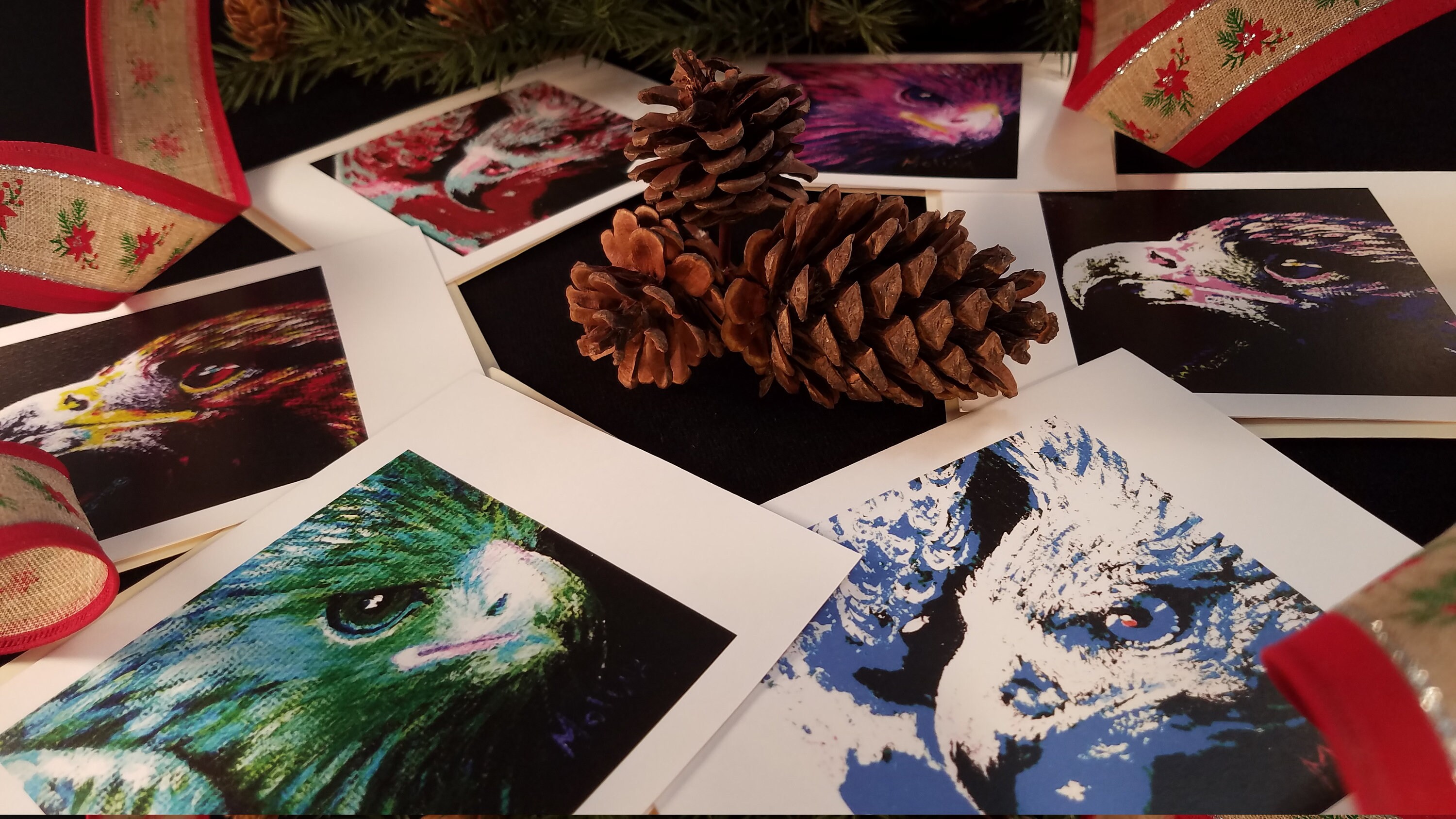 EAGLE CARD SET-6 Blank Note Cards W/ 6 Recycled Envelopes, Original Art ...