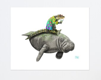 Manatee Poster - Etsy