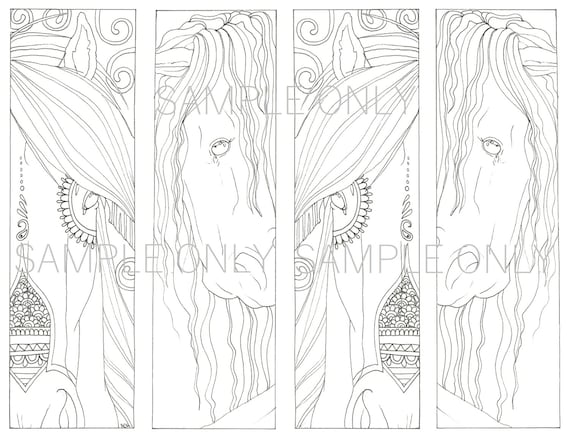 Articles similaires à Marque-pages de Coloriages de chevaux sur Etsy