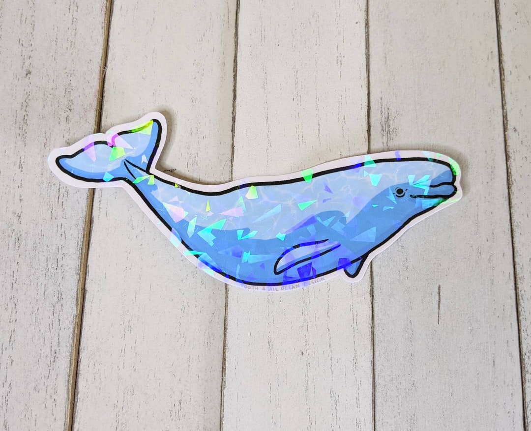 Holographic Beluga Whale Sticker Beluga Whale - Etsy