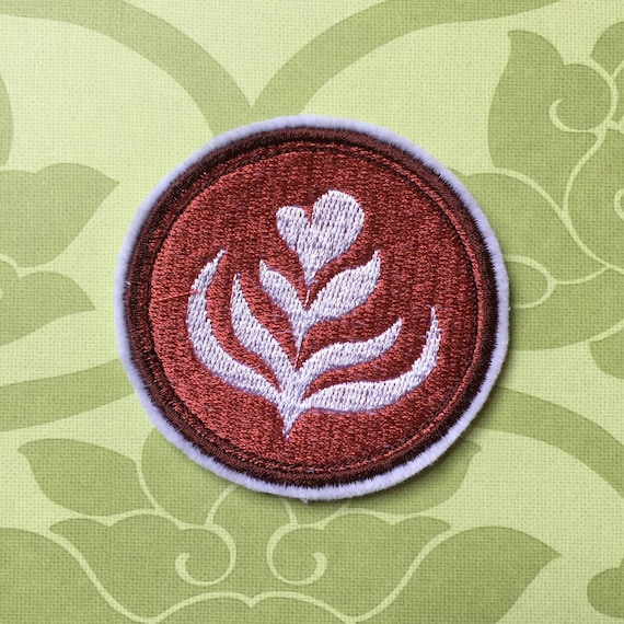 IRON ON PATCH Espresso Latte Coffee Art Green Drink Barista - Etsy