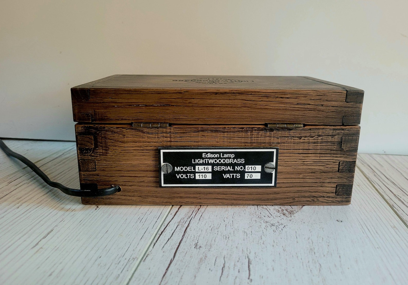 Edison Lamp Wooden Box Vintage Style Dimmer Industrial Lamp Desktop ...