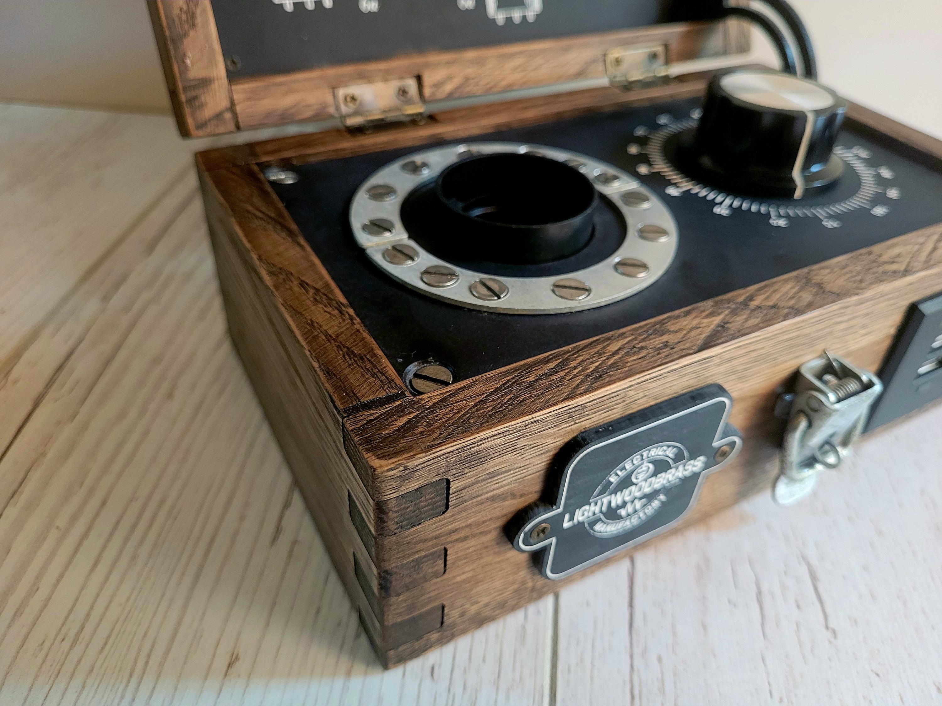 Edison Lamp Wooden Box Vintage Style Dimmer Industrial Lamp Desktop ...