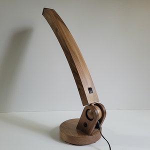 Table LED Lamp Black Walnut Wood , Wooden Reading Lamp, Wood Lamp, Desk ...
