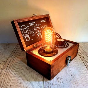 Edison Lamp Wooden Box Vintage Style Dimmer Industrial Lamp - Etsy