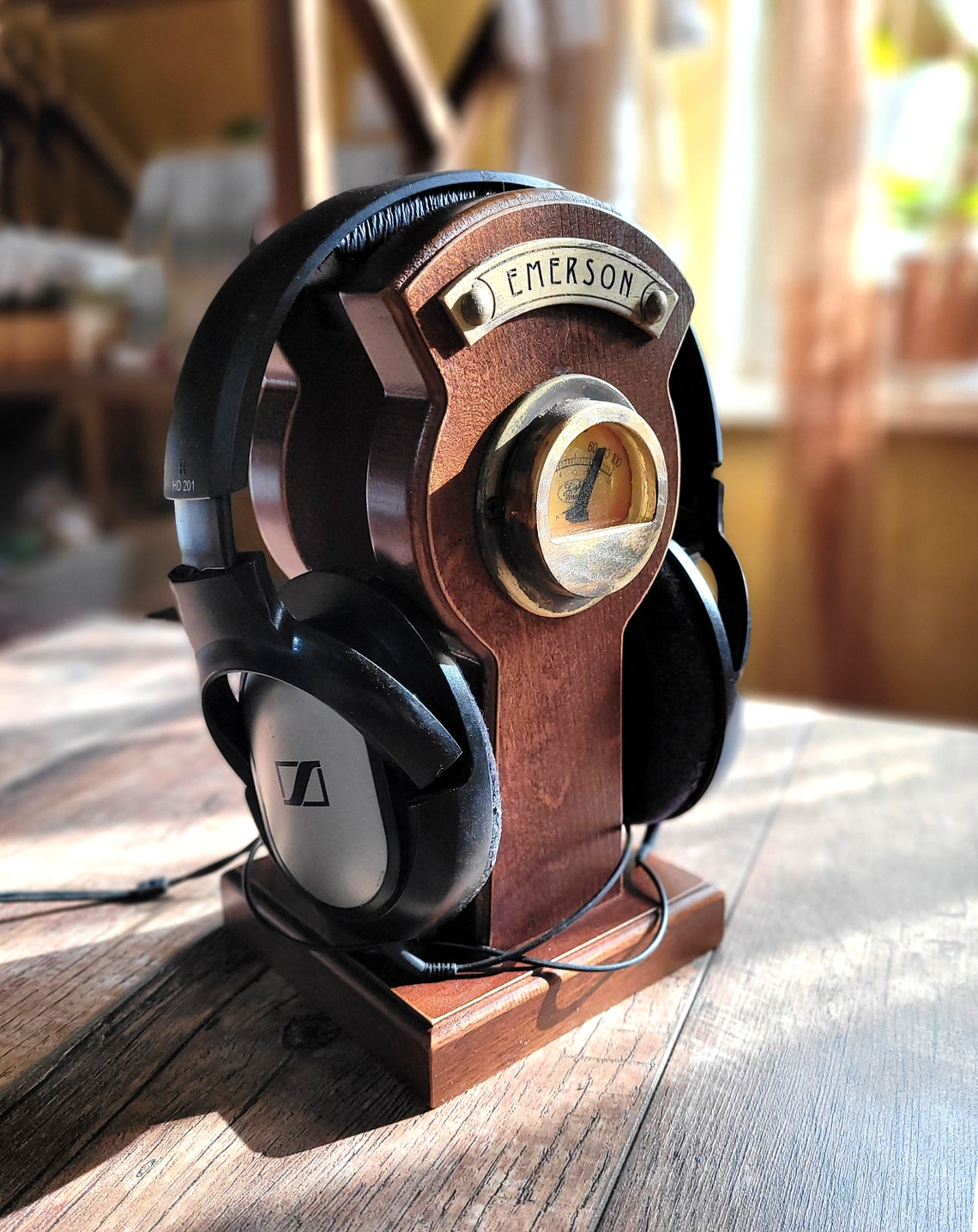 Headphone Stand Steampunk Wood - Etsy