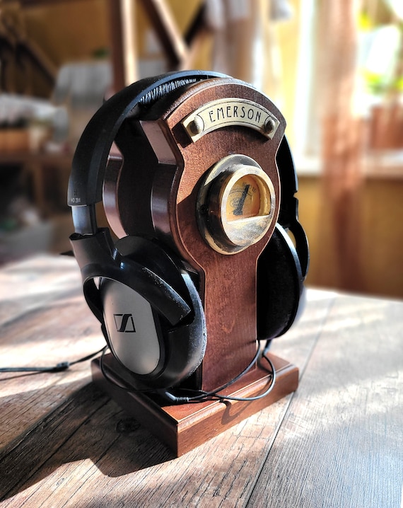 Headphone Stand Steampunk Wood - Etsy