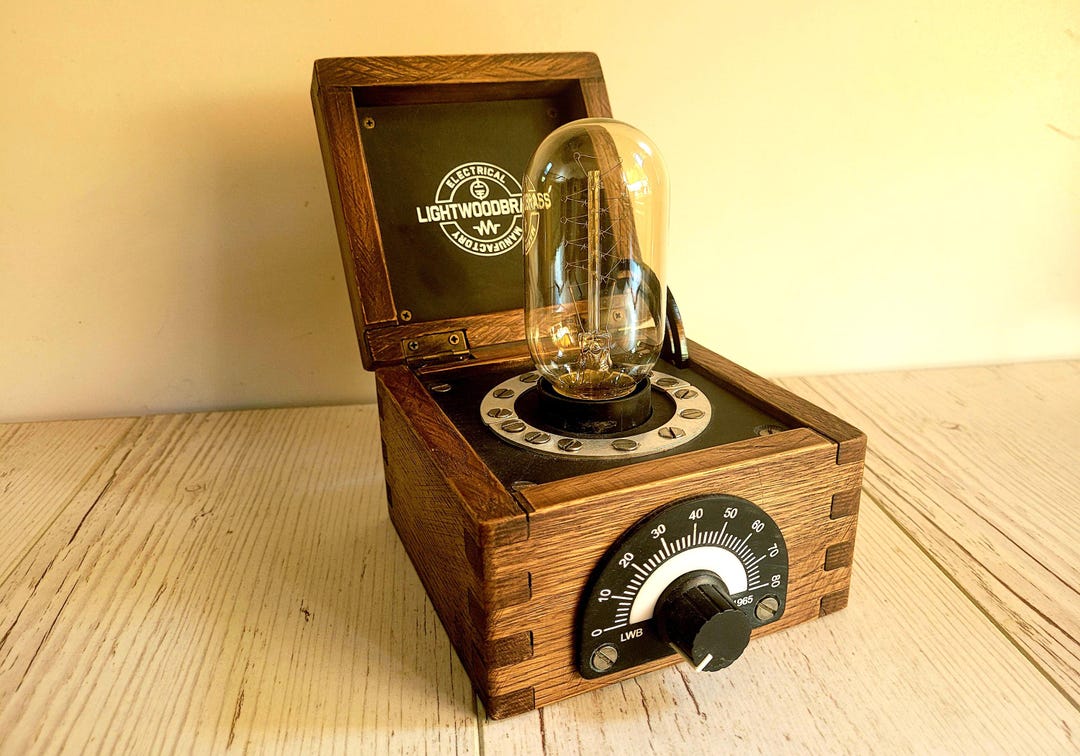 Edison Lamp Wooden Box Vintage Style Dimmer Industrial Lamp Сube - Etsy