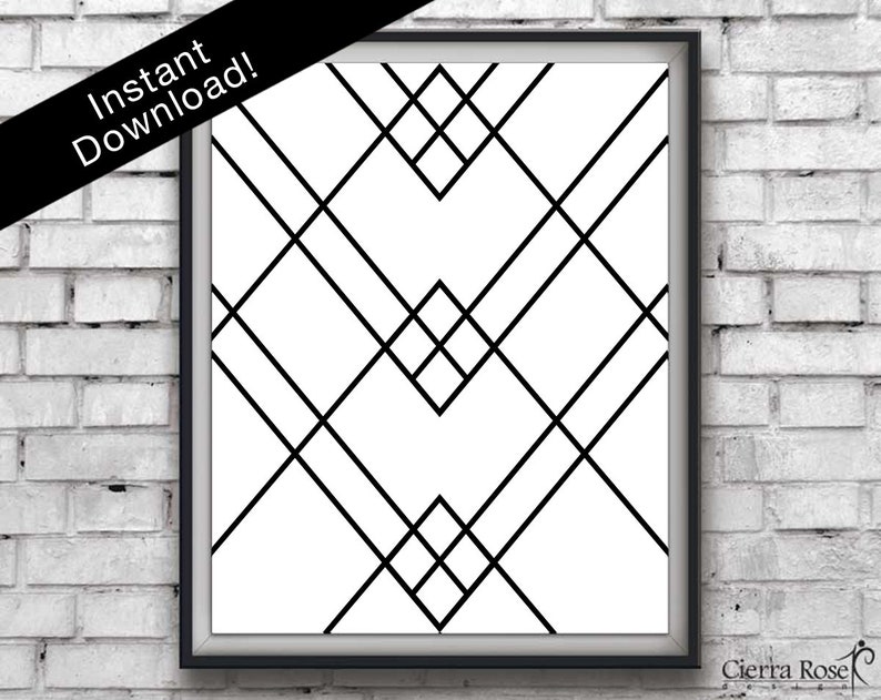 Geometric Print, Art Deco Abstract Art, Line Art, Geometric Art ...