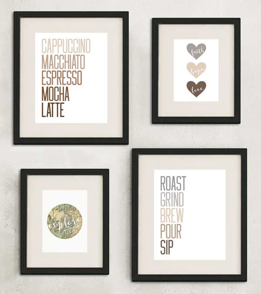 Coffee Types, Typography Poster, Cappuccino, Espresso, Latte, Café ...