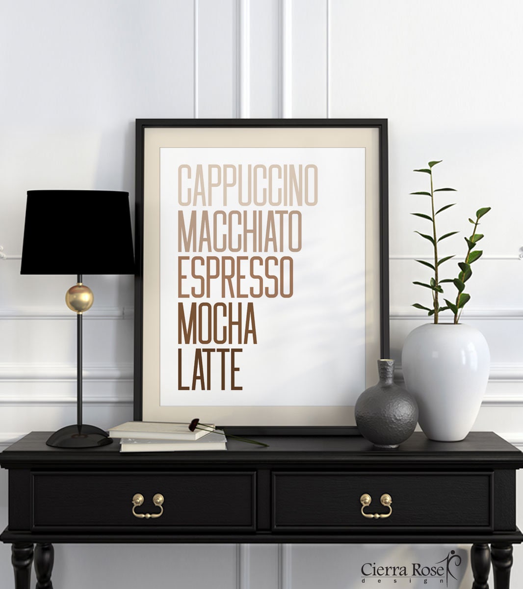 Coffee Types, Typography Poster, Cappuccino, Espresso, Latte, Café ...