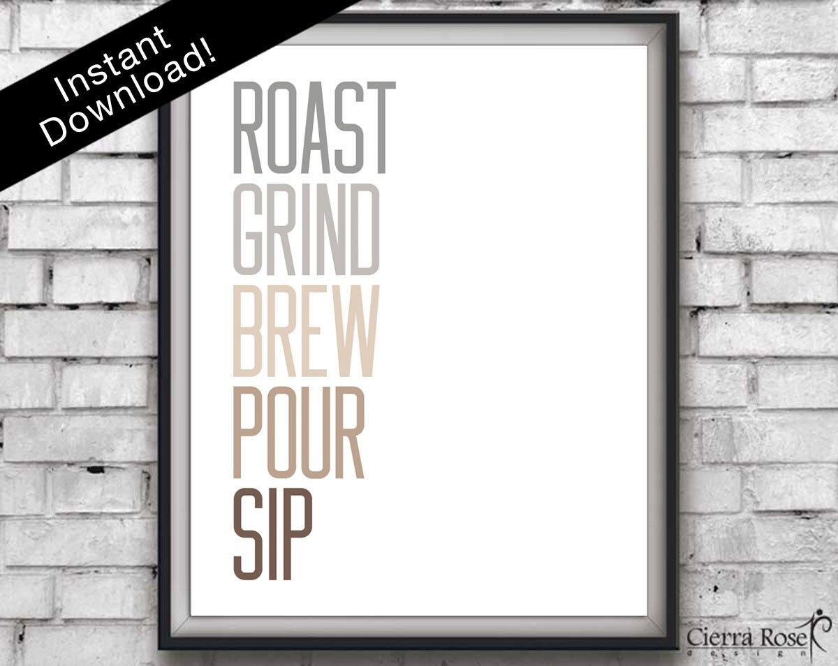 Coffee Print, How to Make Coffee, Kitchen Decor, Typography Art, Coffee ...