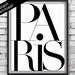 Paris Typography Print, Paris Print, Office Decor, Travel Artwork ...