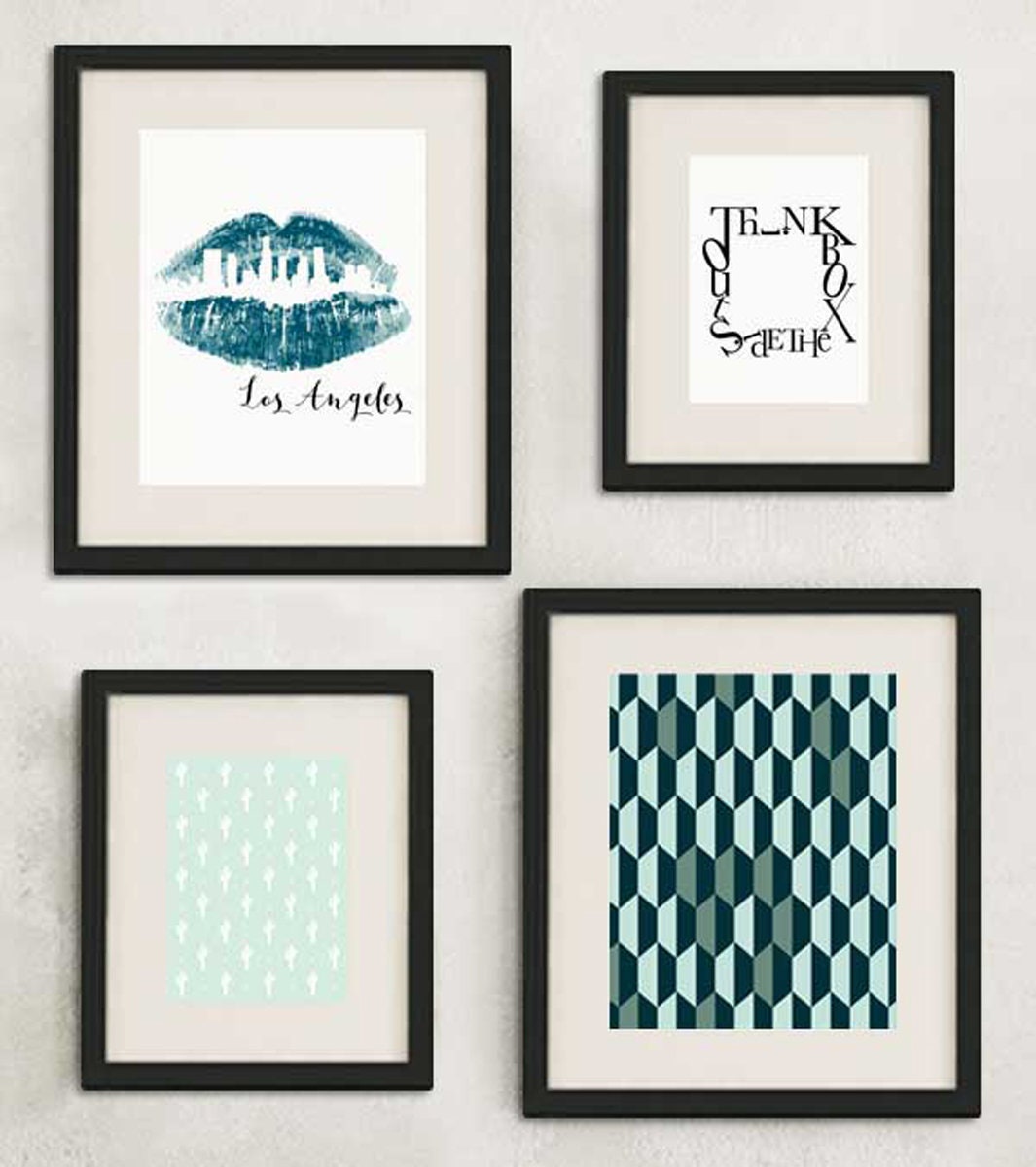 Teal Lipstick Los Angeles LA Print Skyline Print Travel - Etsy