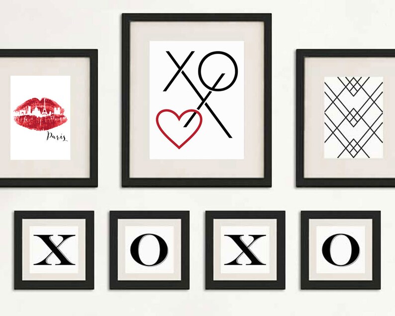 XOXO Print, Heart Print, Typography Print, Wall Art, Printable Art ...