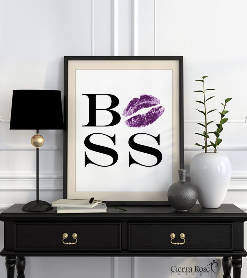 Purple Lipstick Boss Print, Lady Boss Print, Motivational Print ...