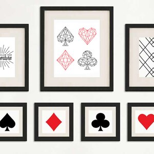Playing Card Suits, Square Print, Playing Cards, Modern Print, Game ...