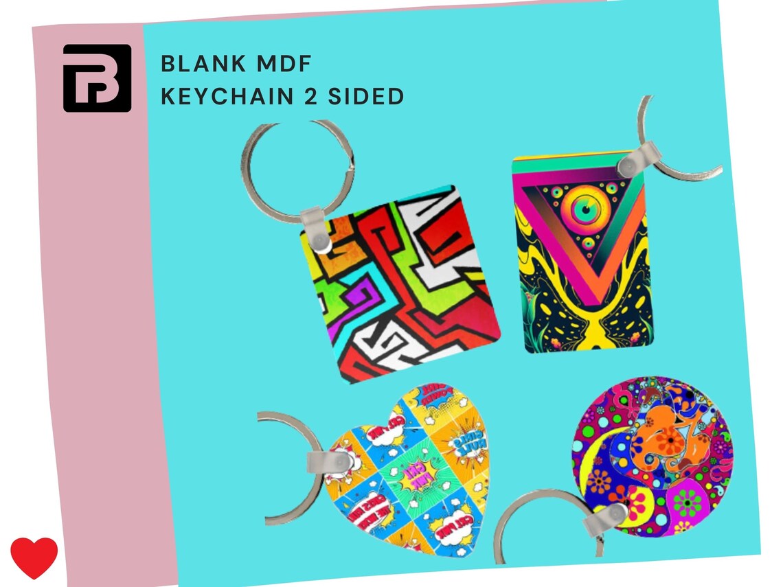 Sublimation MDF Keychain Key Tag Blank Includes Key Ring - Etsy