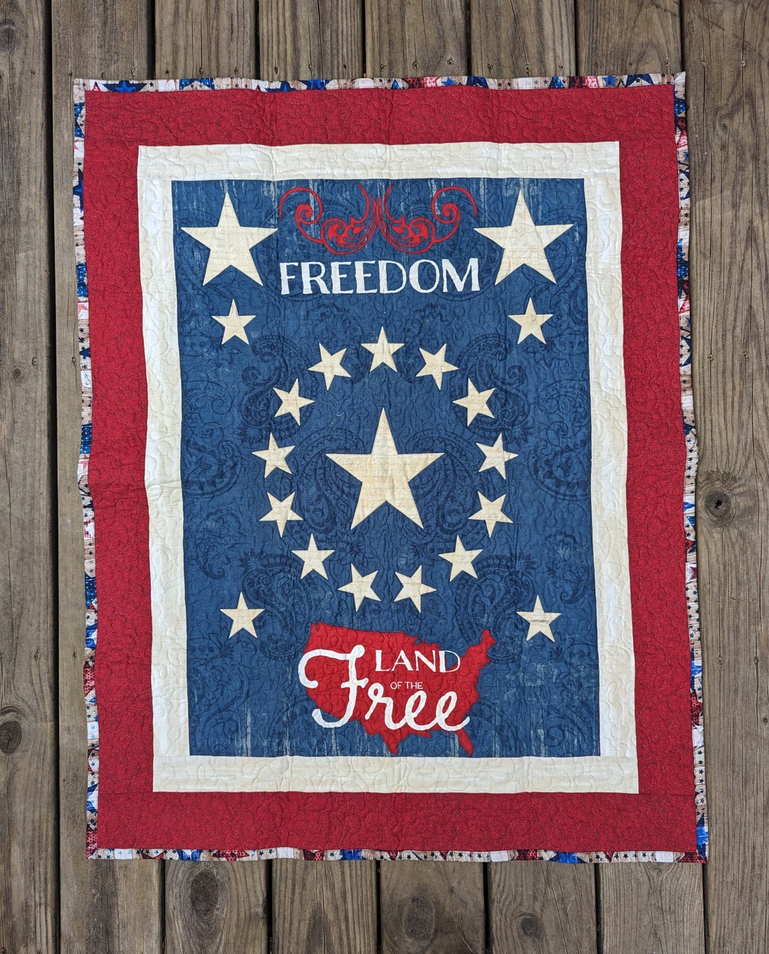 Patriotic Quilted Wall Hanging - Freedom Tapestry - - Etsy