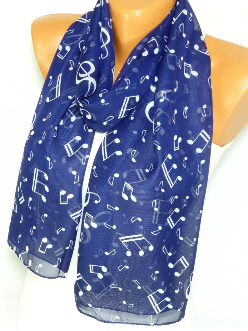 Scarf Shawl Scarves Music Note Printed Scarf Infinity - Etsy