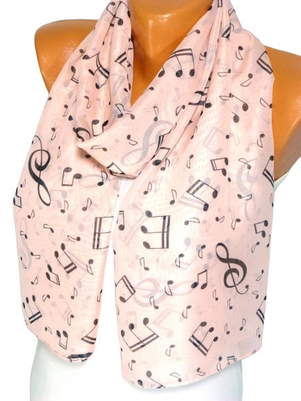 Scarf Shawl Scarves Music Note Printed Scarf Infinity - Etsy