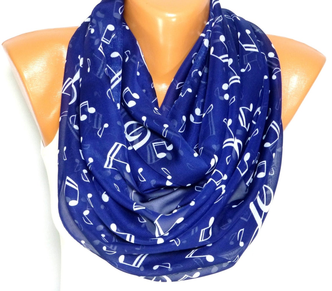 Scarf Shawl Scarves Music Note Printed Scarf Infinity - Etsy