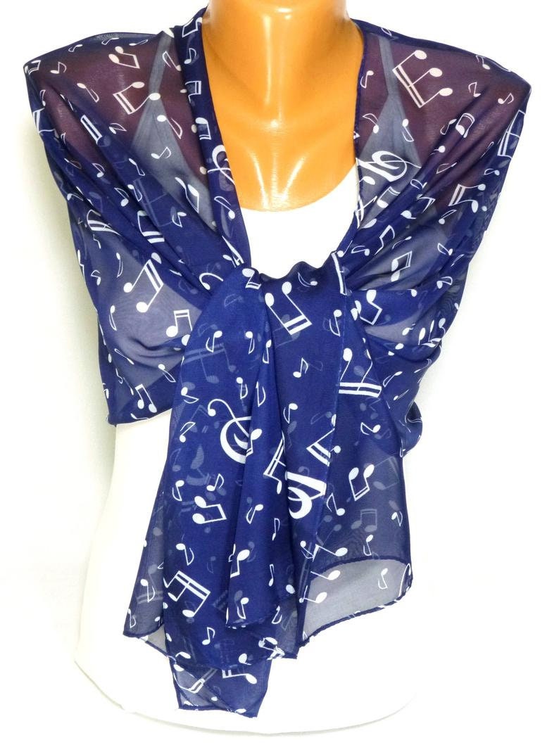 Scarf Shawl Scarves Music Note Printed Scarf Infinity - Etsy