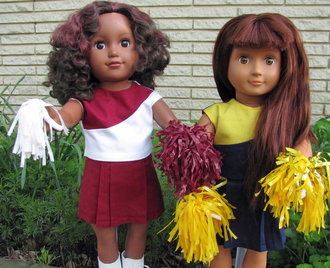 Cheerleading Outfit for American Girl or Boy or Other 18 Inch Dolls. Custom Colors and Logos for Your Football or Other Team. Includes Poms Etsy Australia