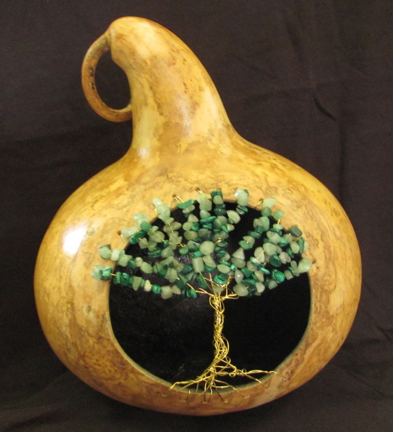 Decorative Natural Gourd with tree of life in your choice of | Etsy