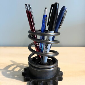 Industrial Gear / Spring Pen and Pencil Holder - Etsy