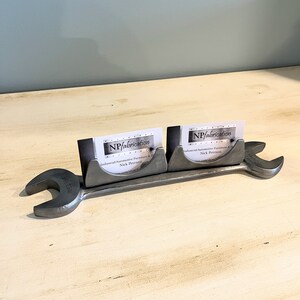 Vintage Wrench Business Card Holder - Industrial / Automotive Straight ...