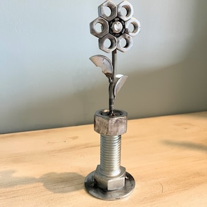 Industrial Steel Flower and Vase Nuts and Bolts - Etsy