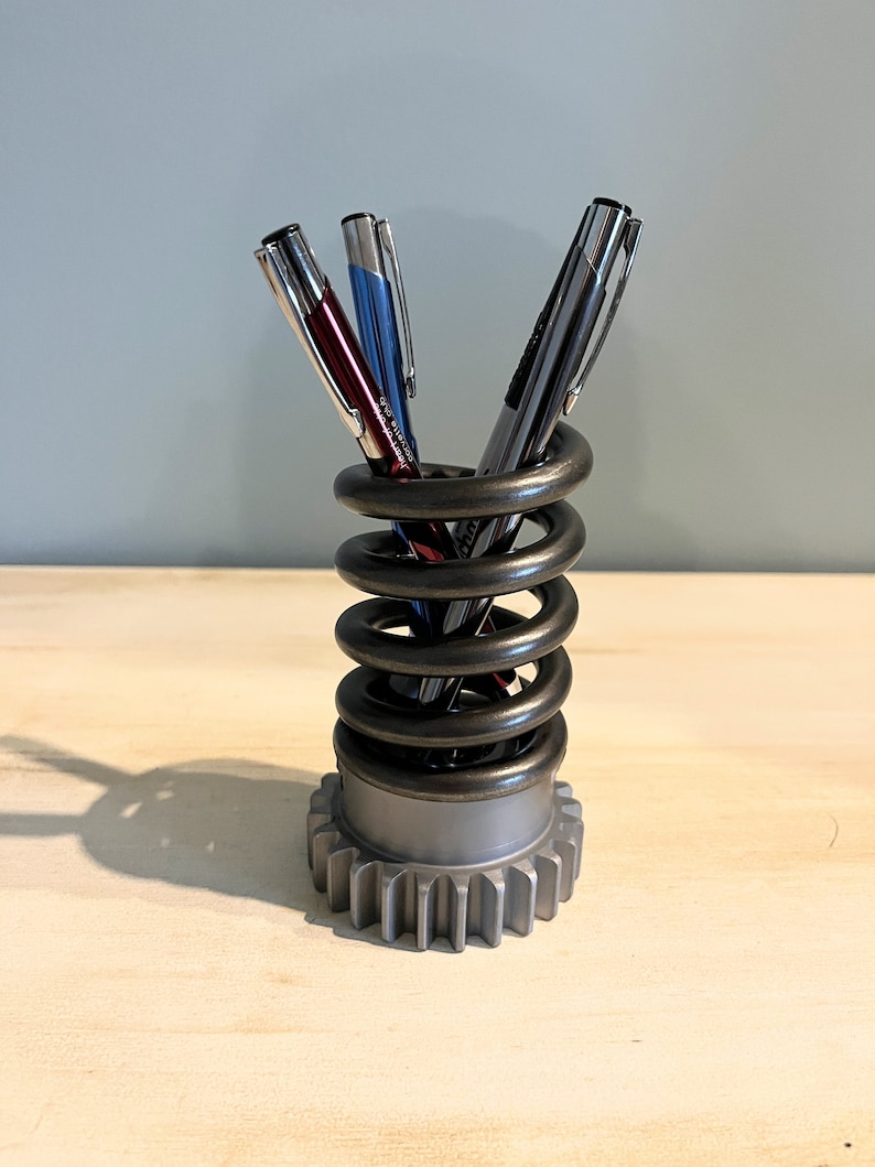 Industrial Gear / Spring Pen and Pencil Holder - Etsy