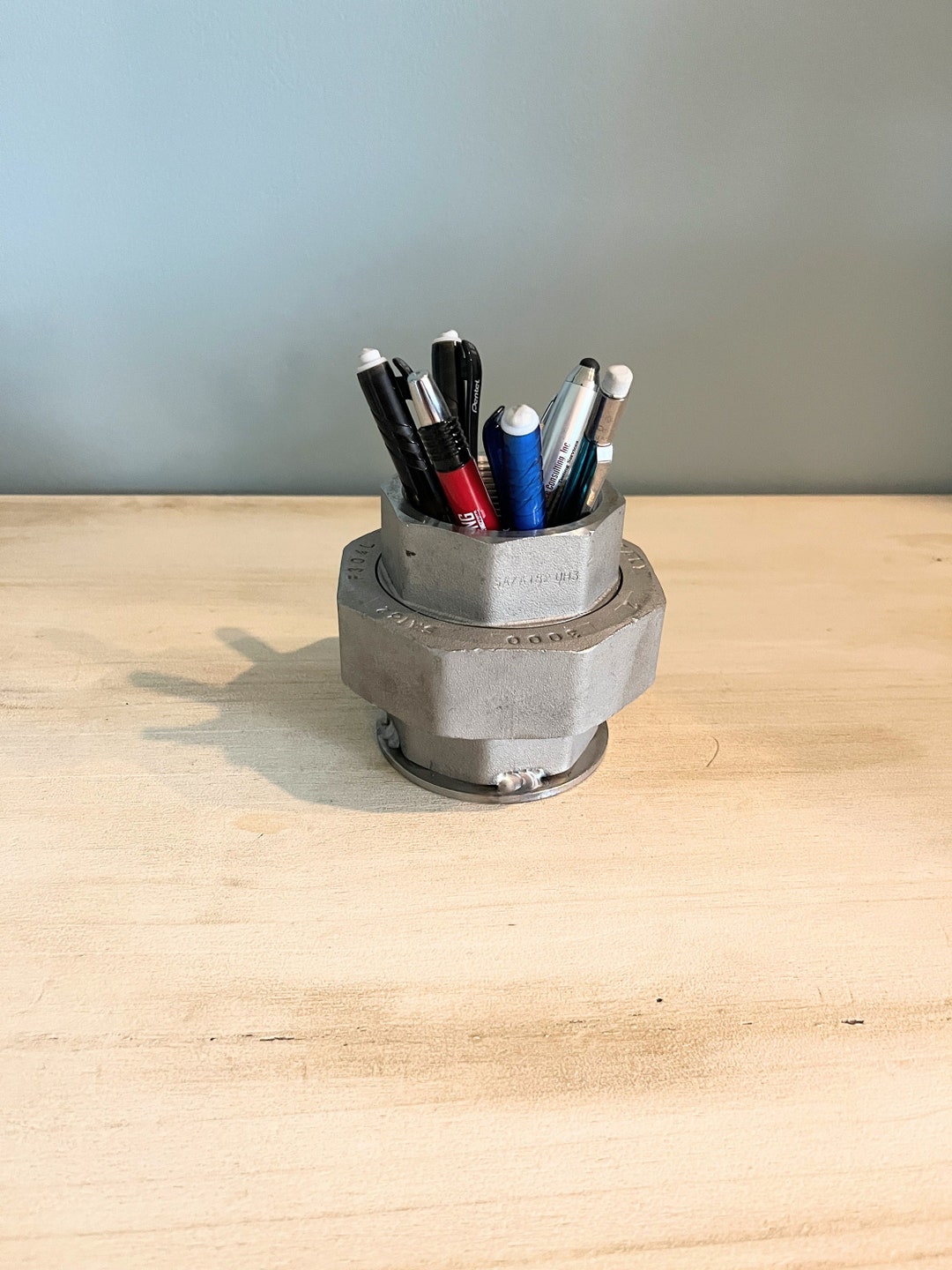 Industrial Pipe Union Pencil Holder - Etsy