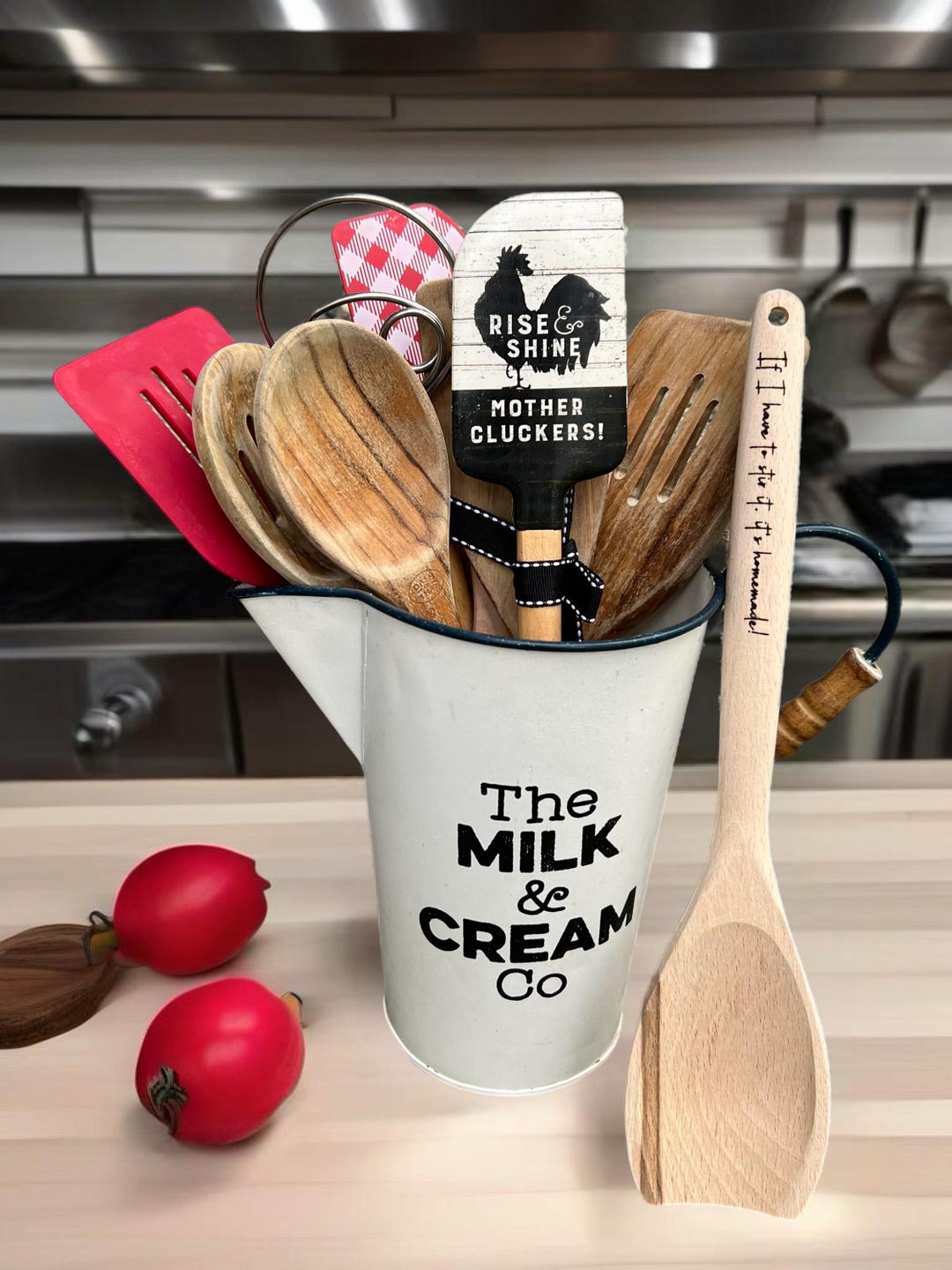 Wooden Serving Spoon, Laser Engraved Cooking Spoon, Funny Kitchen ...