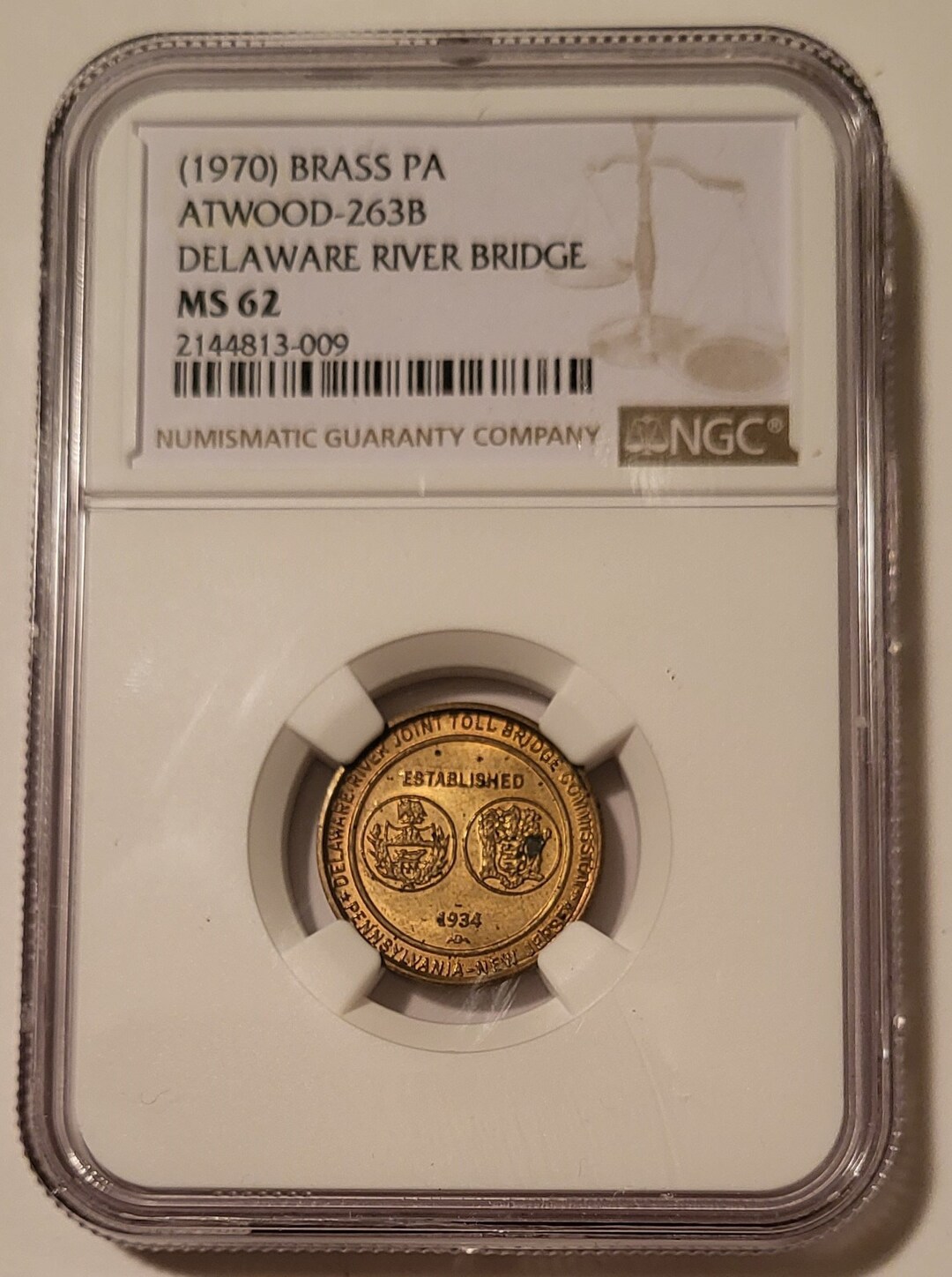 1970 Delaware River Bridge Brass Transit Token Atwood-263b MS62 NGC - Etsy
