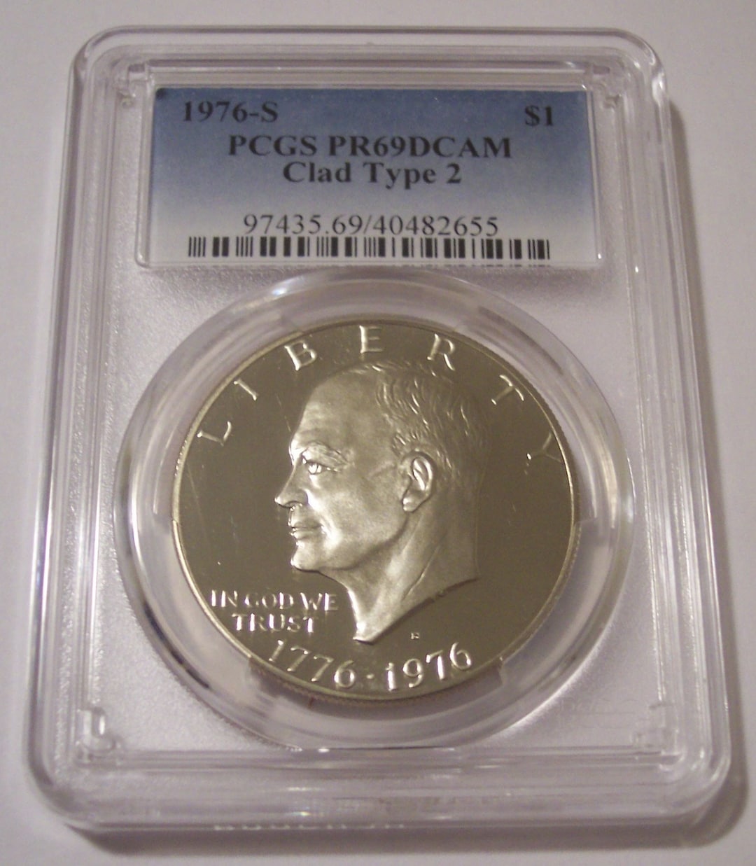 1976 S Clad Eisenhower Bicentennial Dollar Type 2 Proof PR69 DCAM PCGS ...