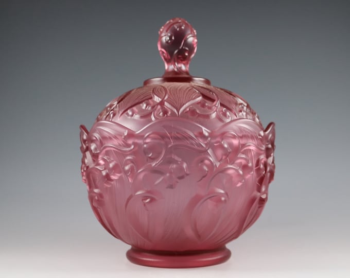 SCARCE - Vintage Fenton Handmade Satin Dusty Rose Velvet Lily of the ...