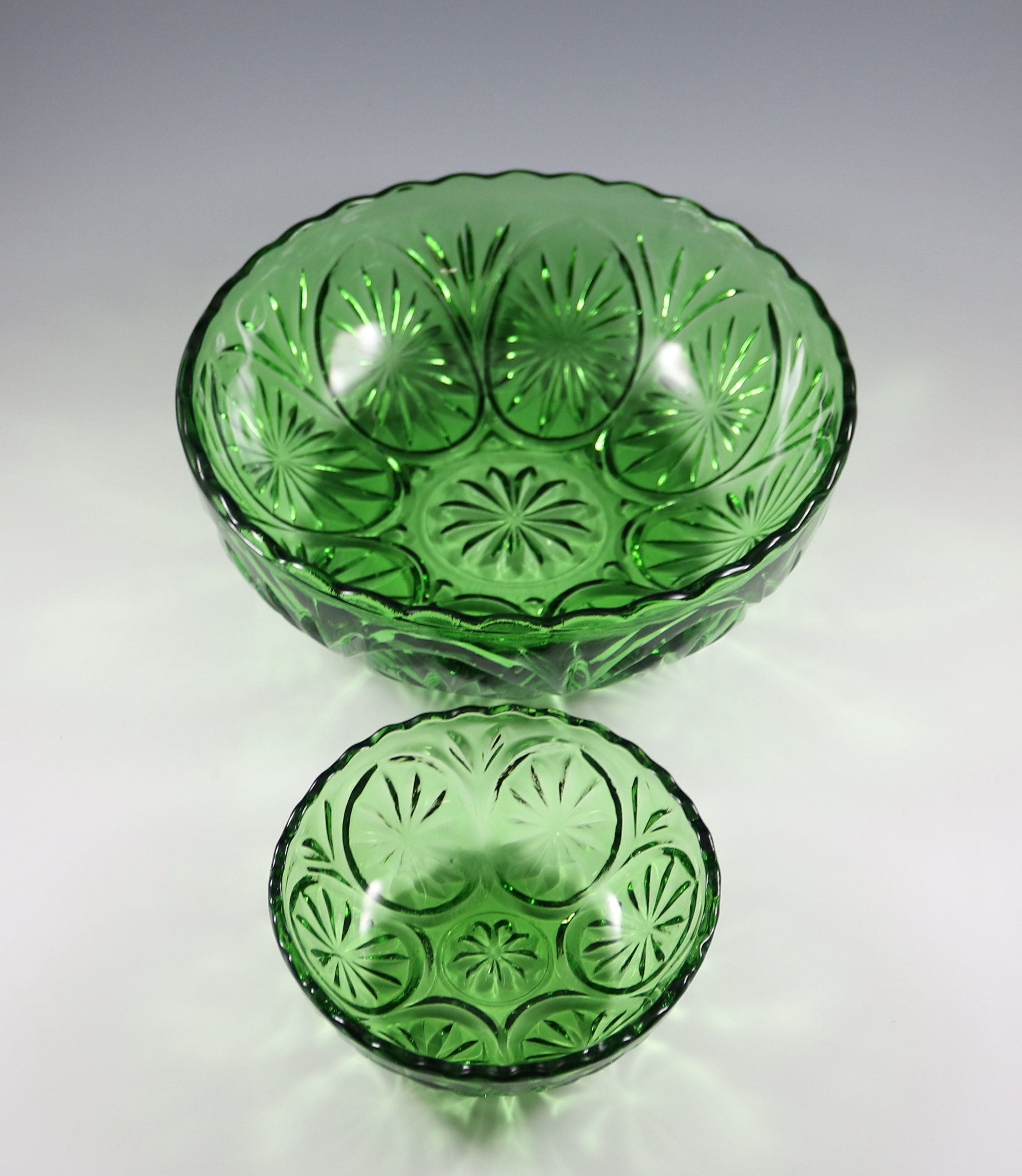 Vintage Green Anchor Hocking Medallion 2-piece Chip and Dip - Etsy