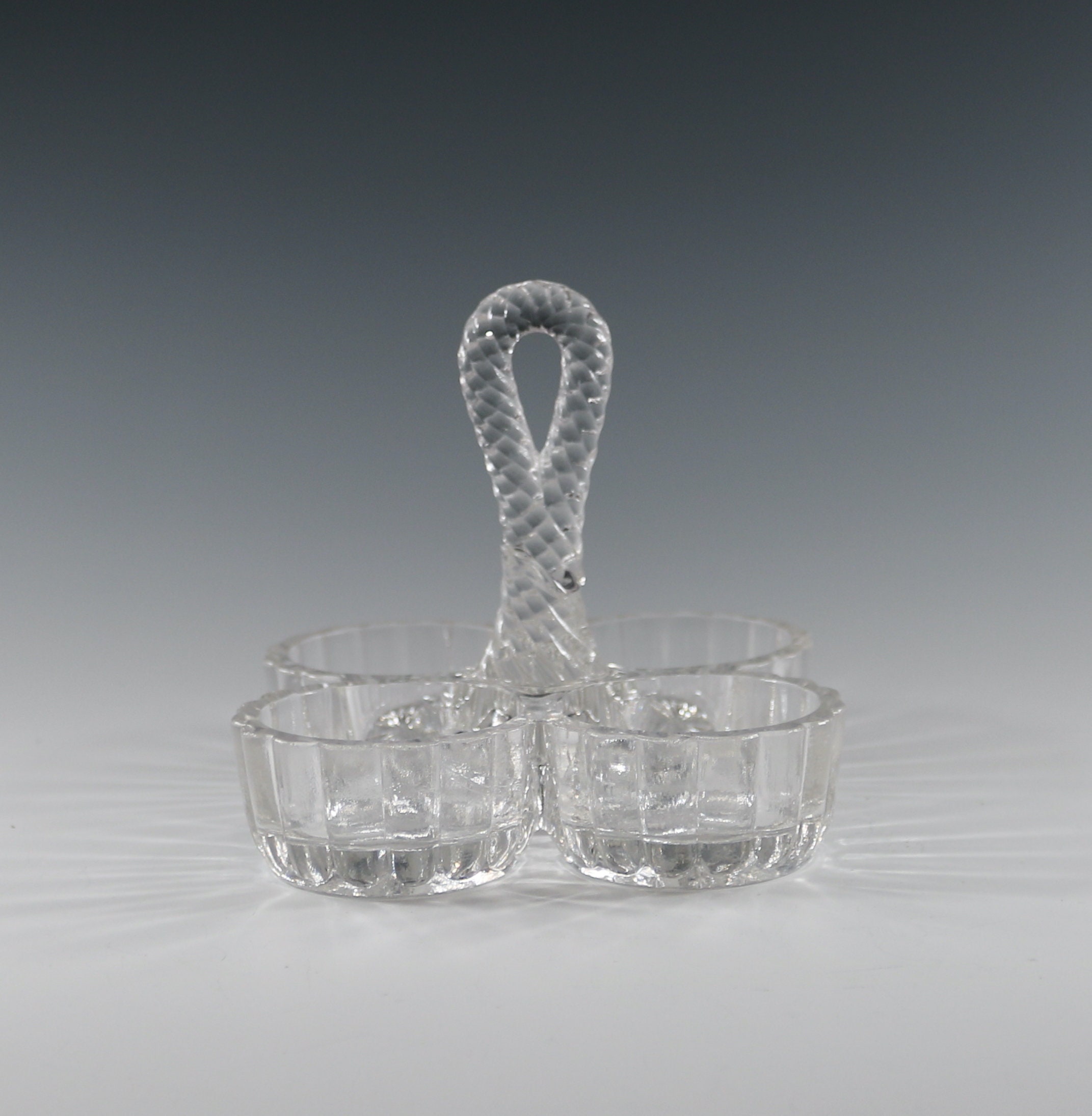 Amtique Elson Glass Co Handmade Crystal Condiment Caddy - Etsy
