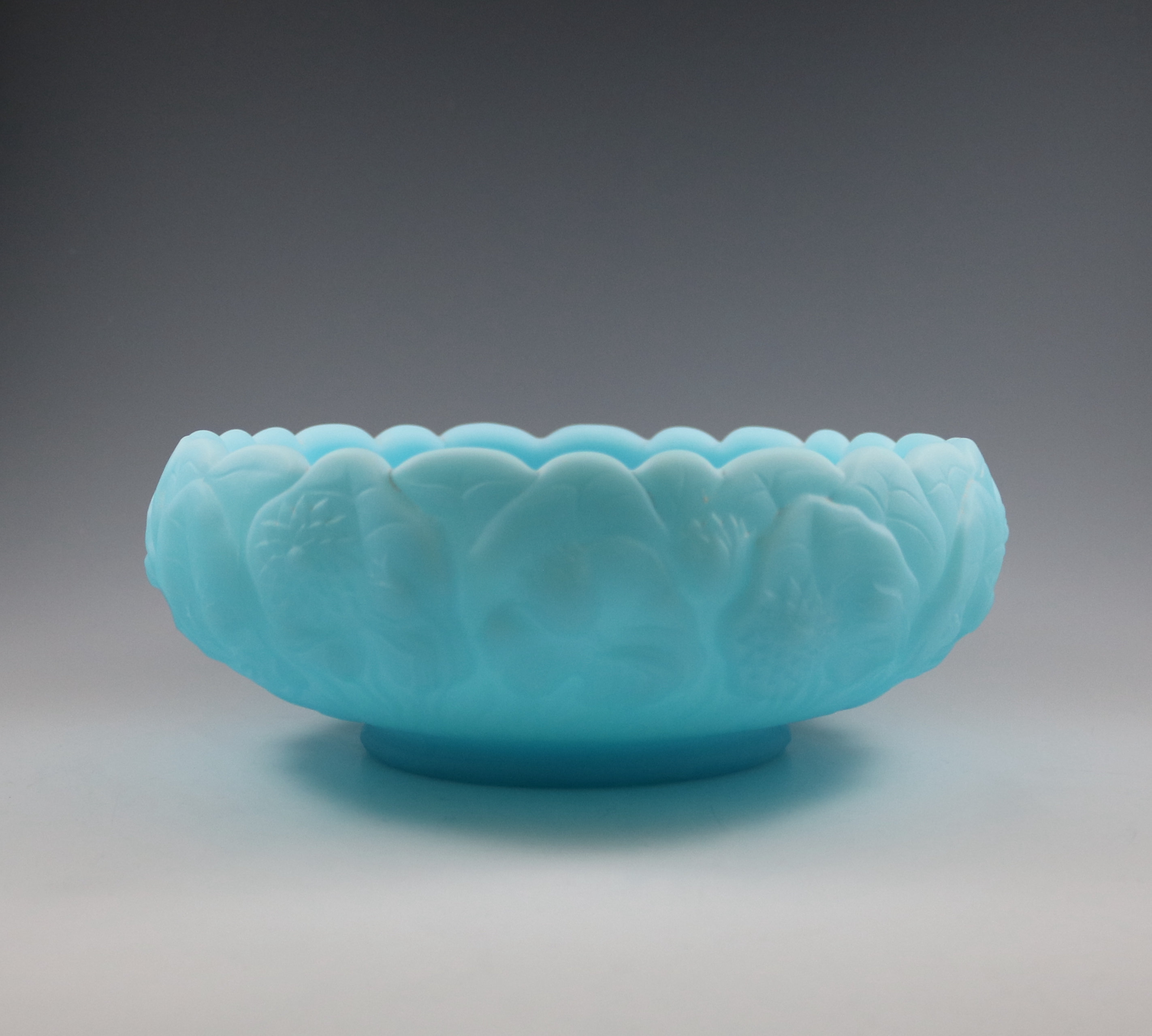 Vintage Fenton Handmade Satin Blue Water Lily 8424-BA 8 - Etsy