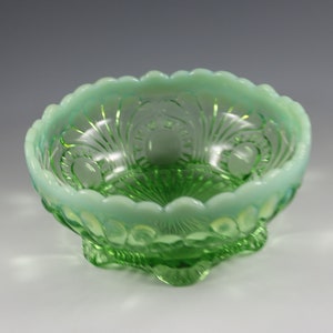 Antique Jefferson Handmade Green Opalescent Tokyo Pattern Bowl - Etsy