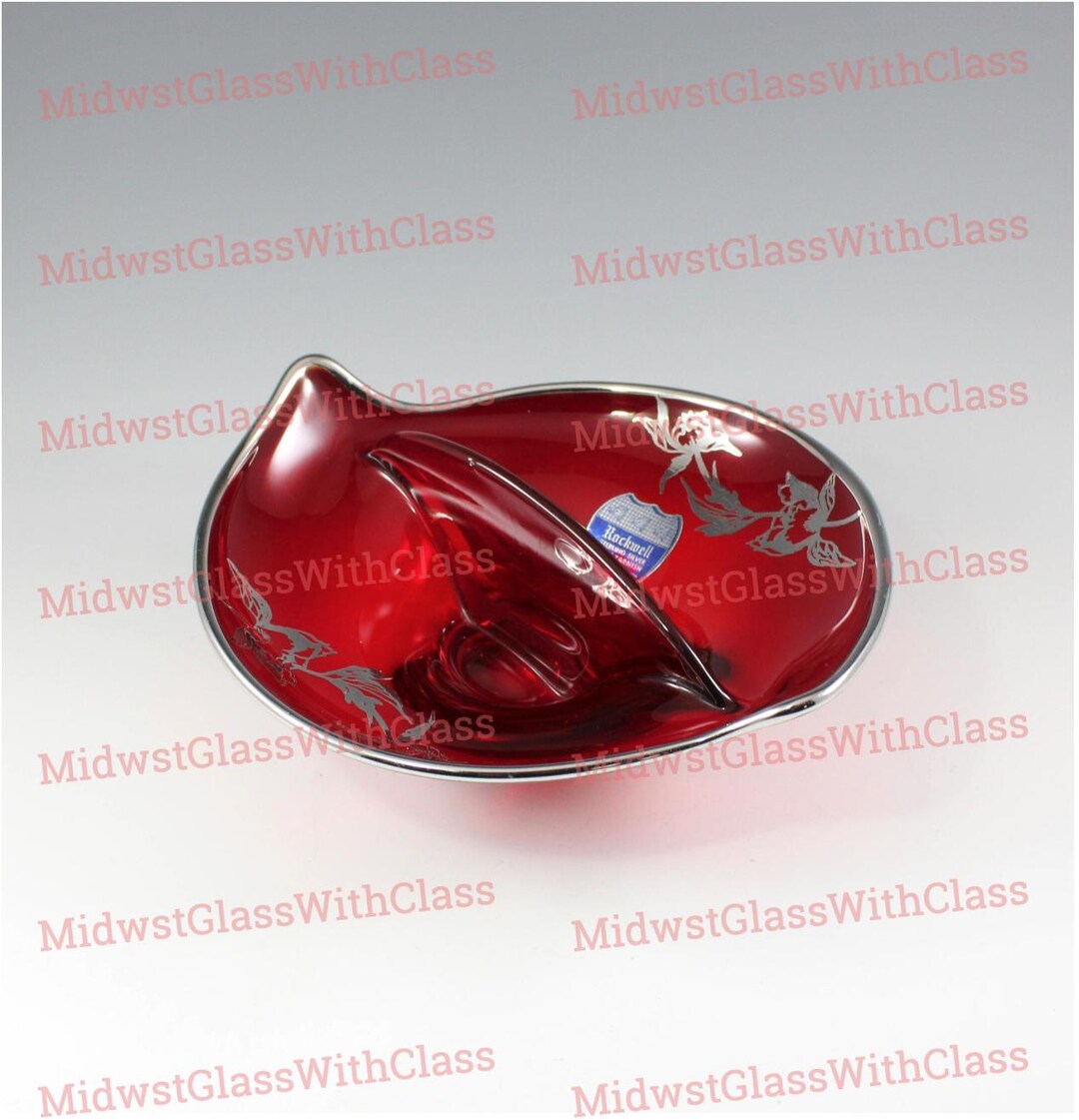 Vintage Viking Handmade Ruby Red Epic Oblong Divided Relish Tray #1160 ...