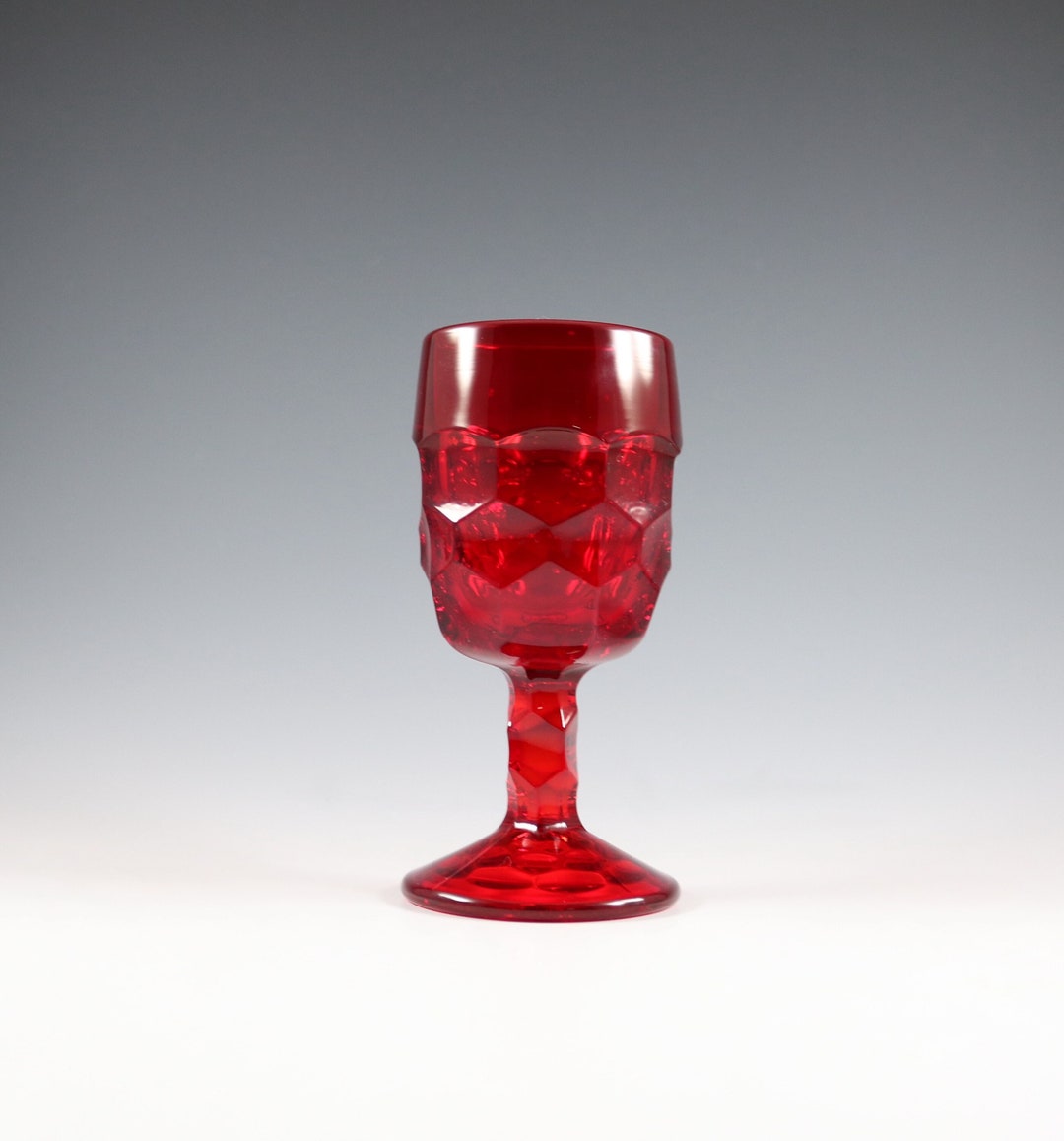 Vintage Viking Ruby Red Georgian (honeycomb) Pattern Wine Goblet - Etsy